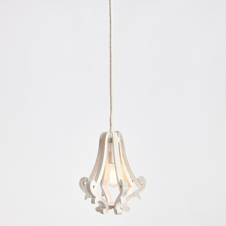 Rosdorf Park Inske 1 - Light Ivory Single Pendant | Wayfair