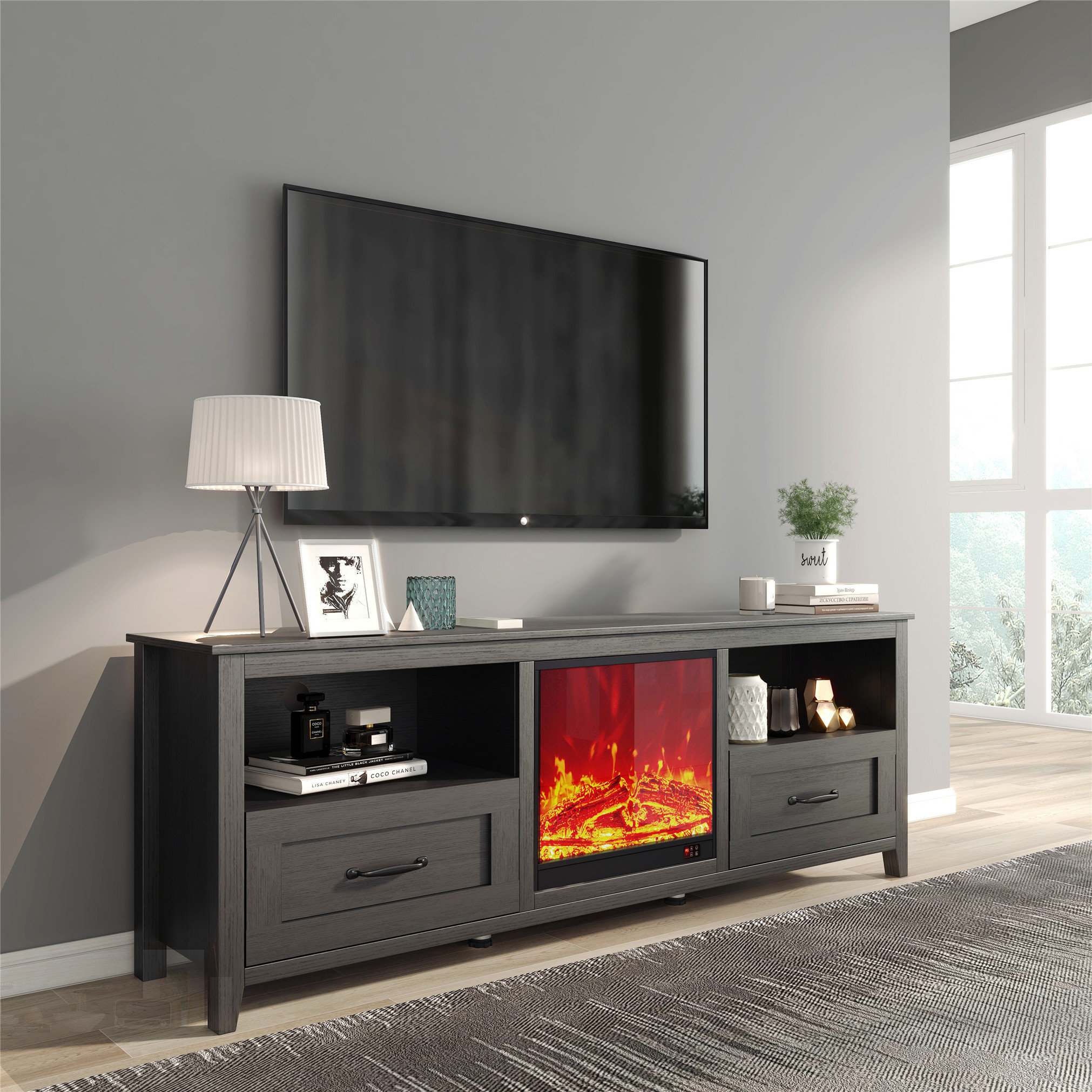 Red Barrel Studio® Versatile TV Stand with Ample Storage and Sturdy ...