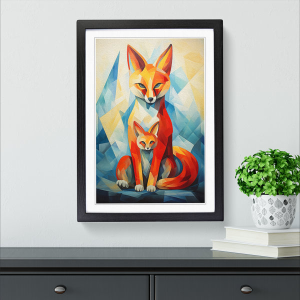 Alpen Home Fox Cubism No.2 - Single Picture Frame Print on Wood ...