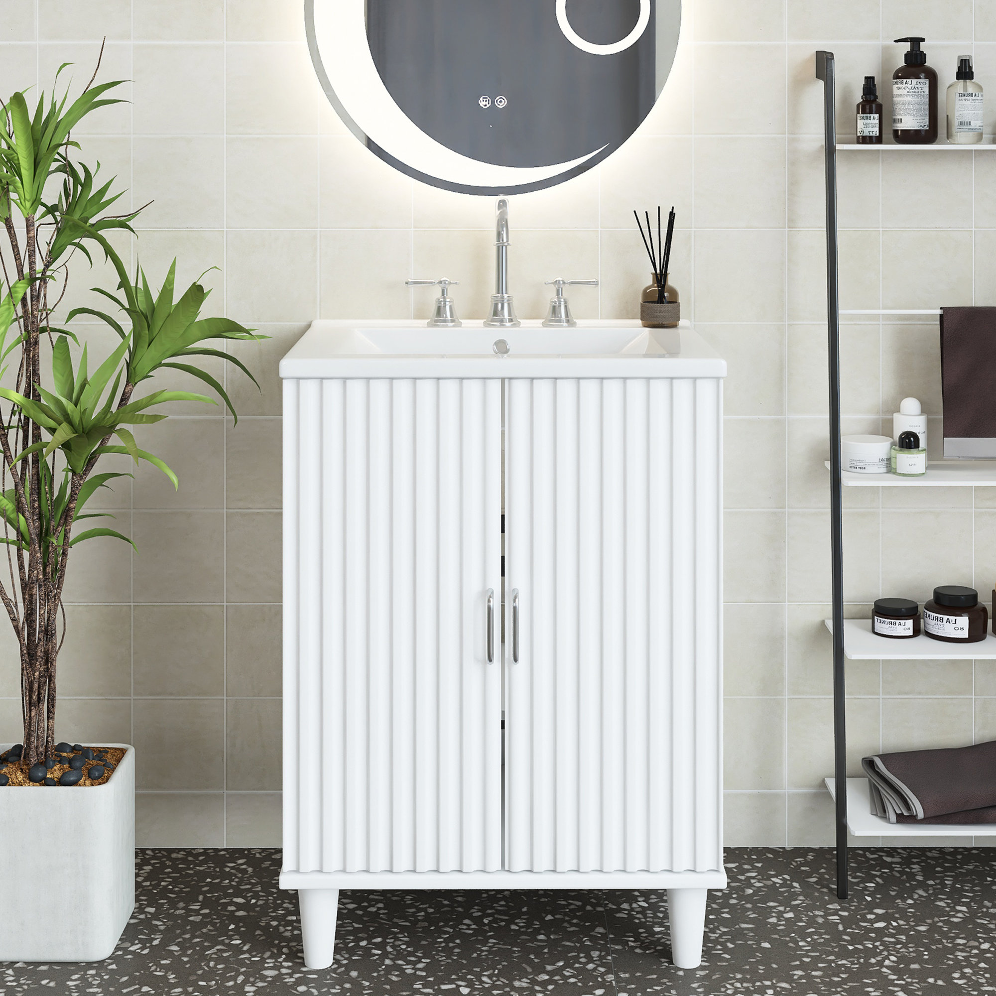 Ebern Designs Jervon 24'' Single Bathroom Vanity with Ceramic Top | Wayfair