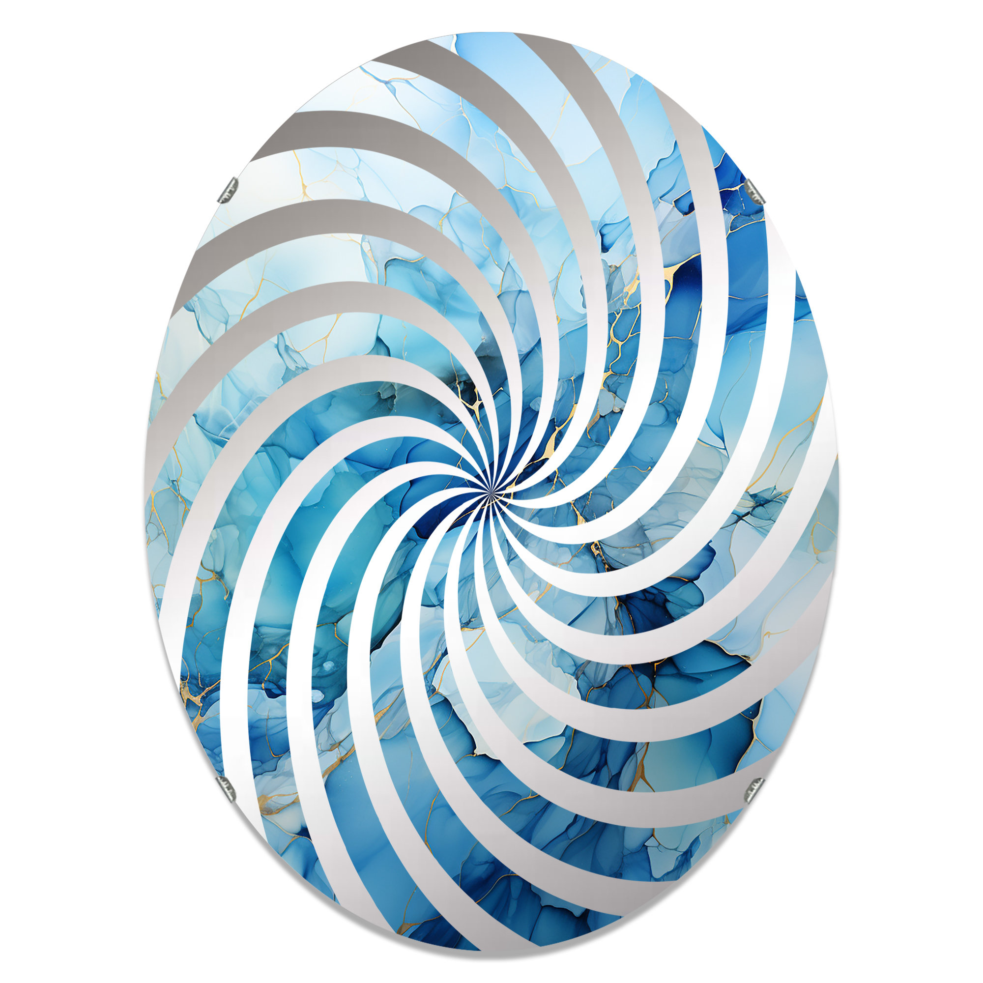 East Urban Home Minimalism White And Blue Glacier - Vortex Decorative ...