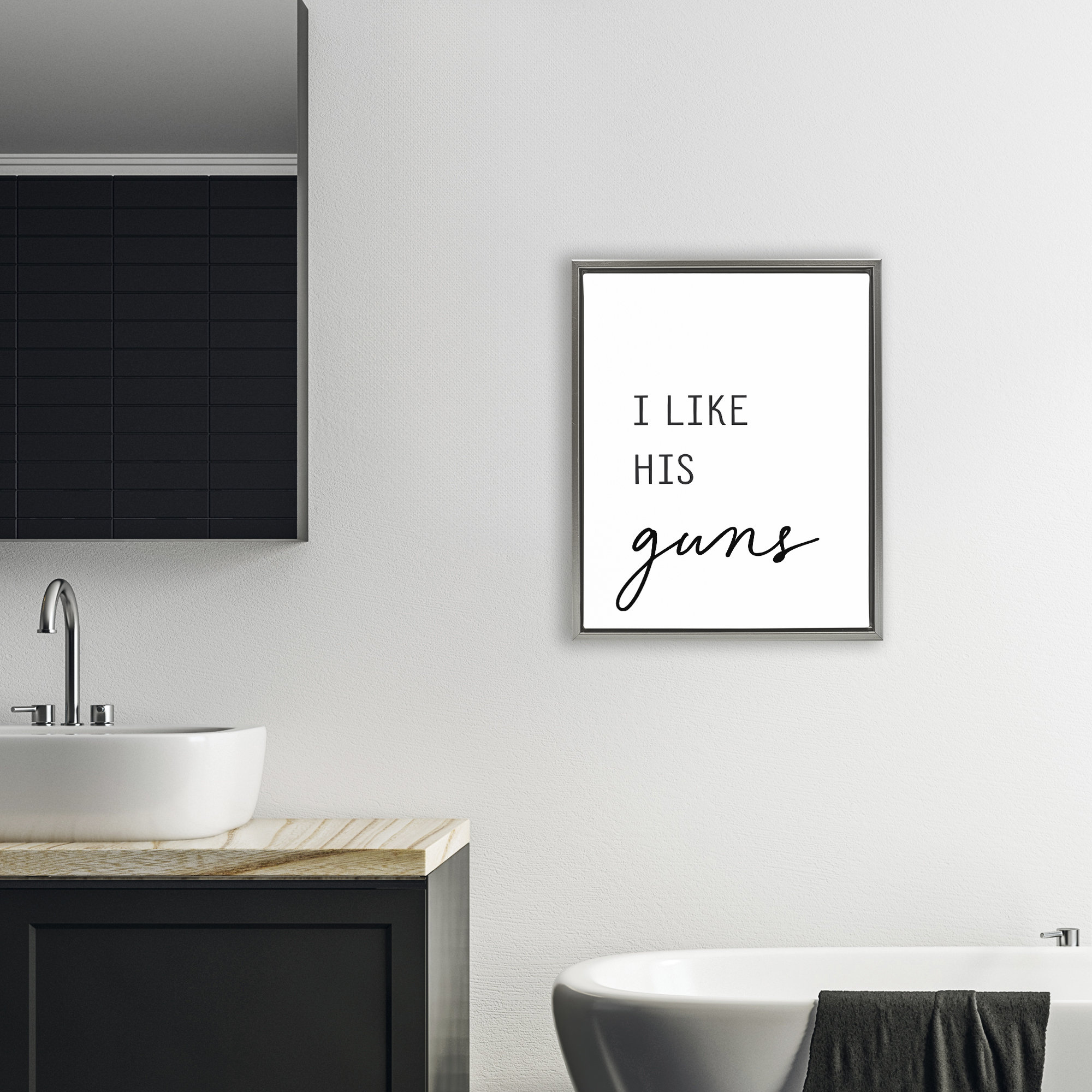 Latitude Run® Like His Guns Floating Frame, design by Lettered and ...