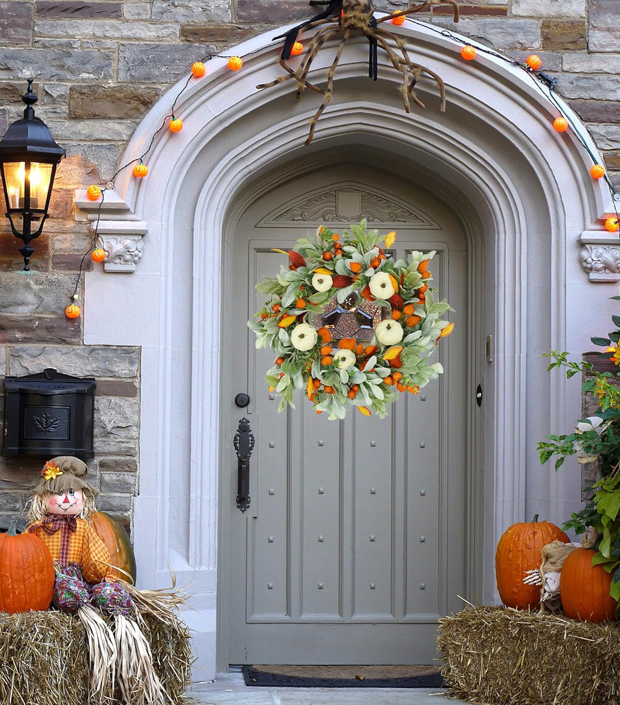The Holiday Aisle® 20 Inch Fall Pumpkin Wreath Artificial Fall Wreath ...