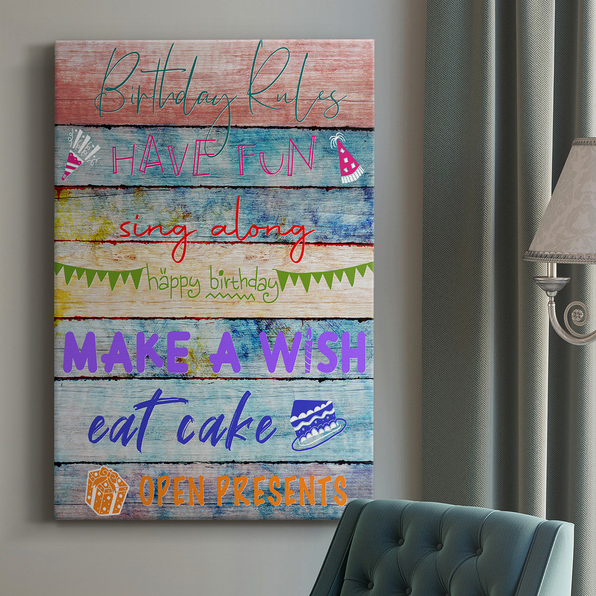 Trinx Birthday Rules - Open Edition Print on Canvas - Wayfair Canada