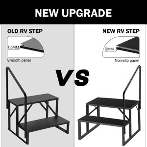 WFX Utility™ RV Steps with Handrail, 2 Steps Ladder Hot Tub Steps with ...