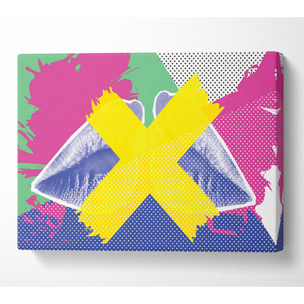 Metro Lane The Cross Lips Yellow - Wrapped Canvas Graphic Art | Wayfair ...