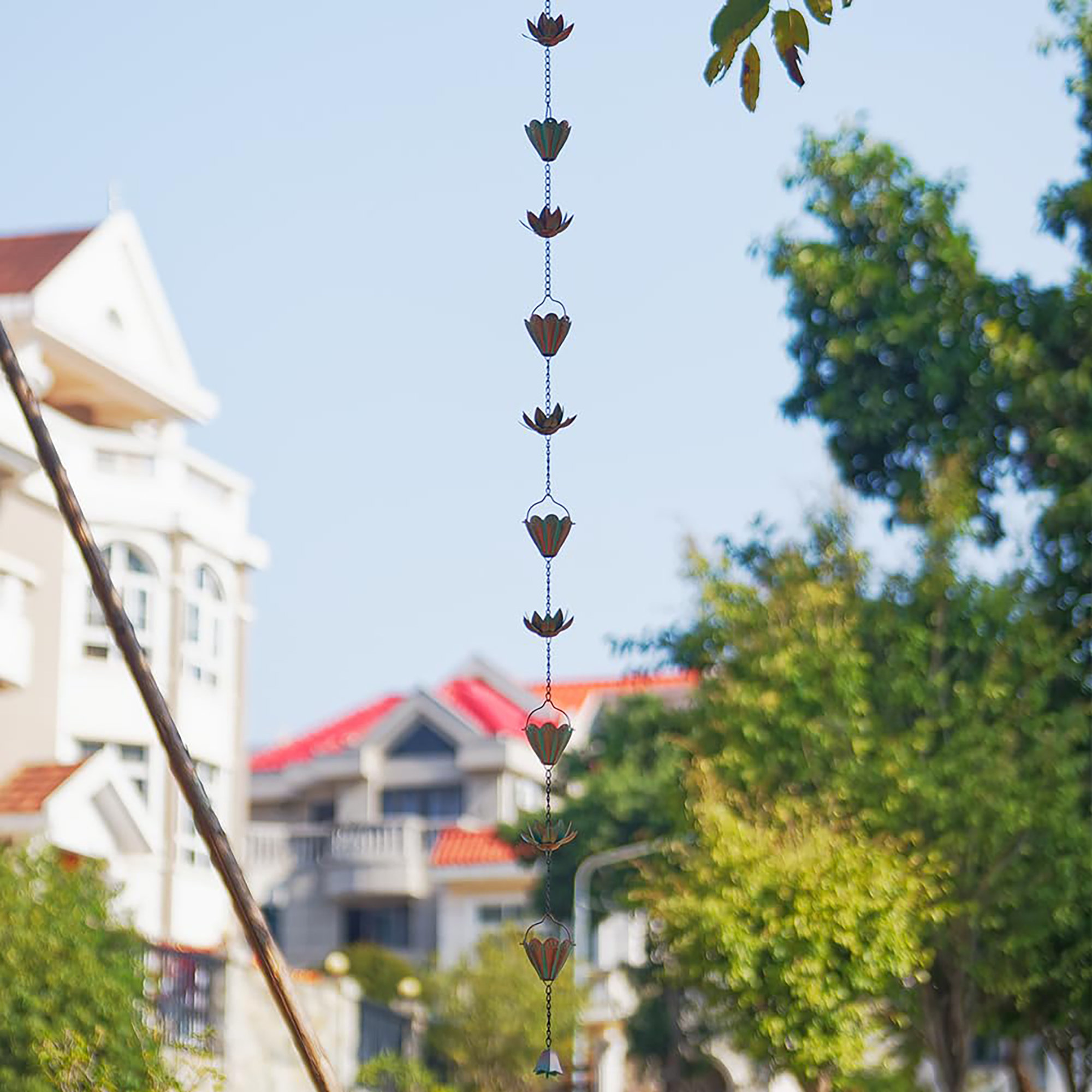 Ophelia & Co. 10.3FT Lotus Rain Chains for Gutters | Wayfair