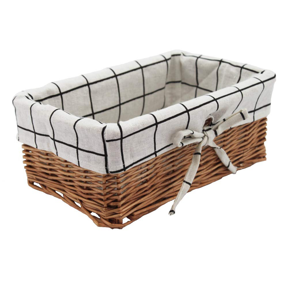 Gracie Oaks Rectangular Wicker Storage Basket, Decorative & Ideal for ...