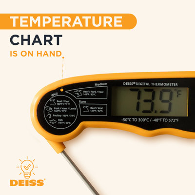 DEISS Pro Ultra Fast Digital Meat & Cooking Waterproof Thermometer with ...