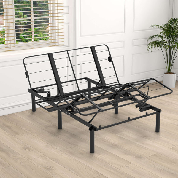 Alwyn Home Zero-Clearance Adjustable Bed Base Frame Queen Size Zero ...