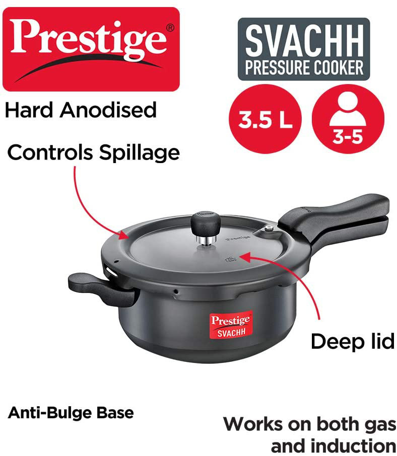 Prestige Cookers Svachh 3.7 Qt. Hard-Anodized Pressure Cooker | Wayfair