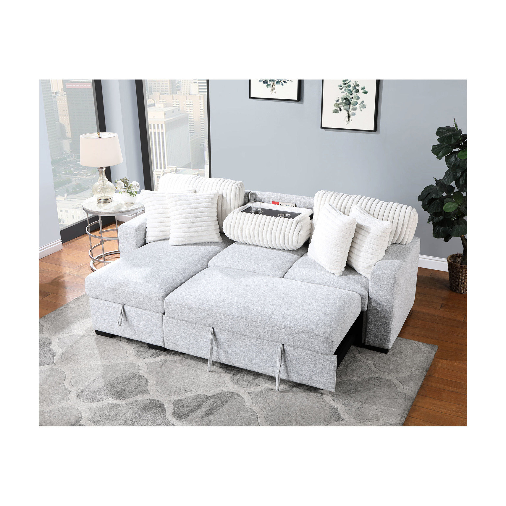 Latitude Run® Robust Frame Built Bed In Grey/white With Reversible ...