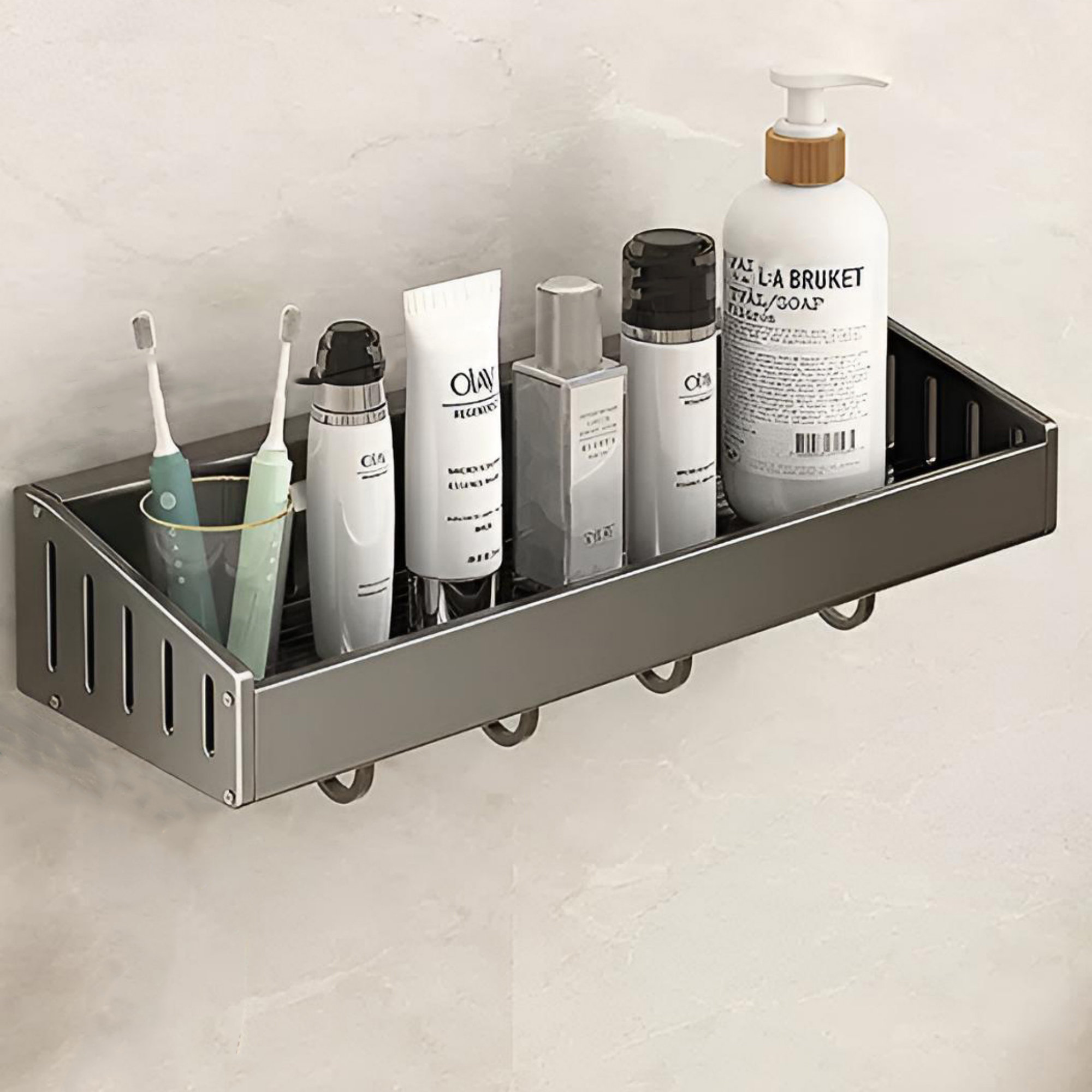 Brayden Studio® Suction Cup Non Perforated Bathroom Storage Rack ...