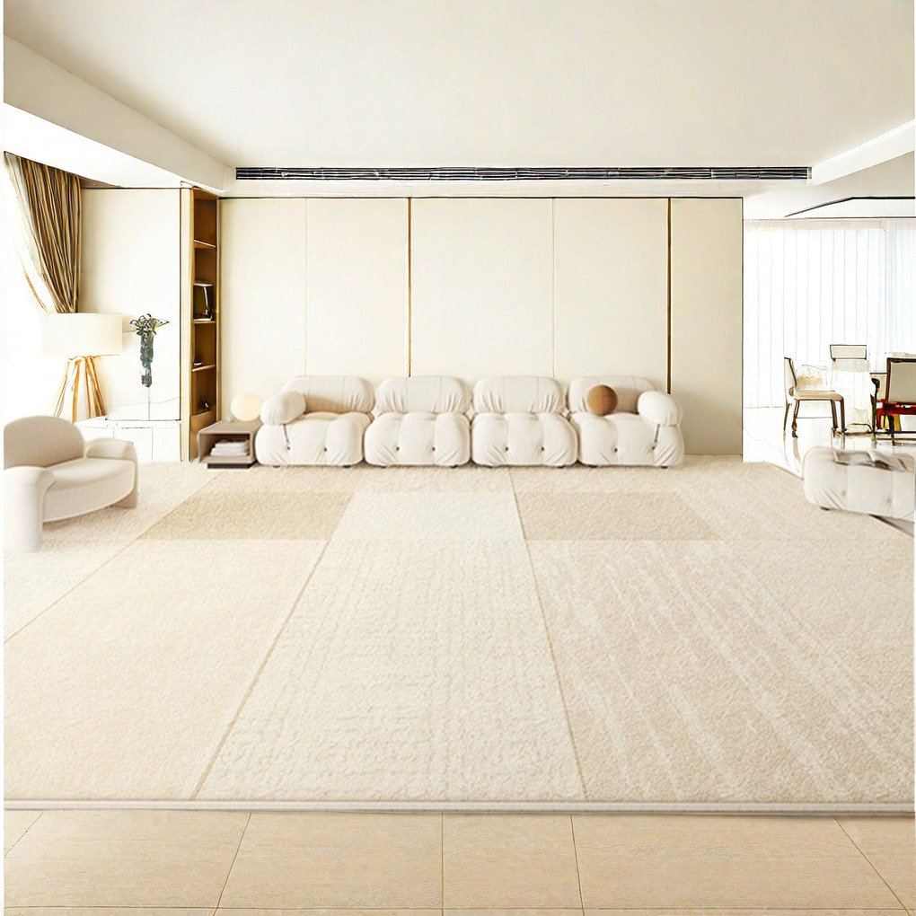 Ebern Designs Light Cream Style Living Room Rug Area Rug with Non-Slip ...