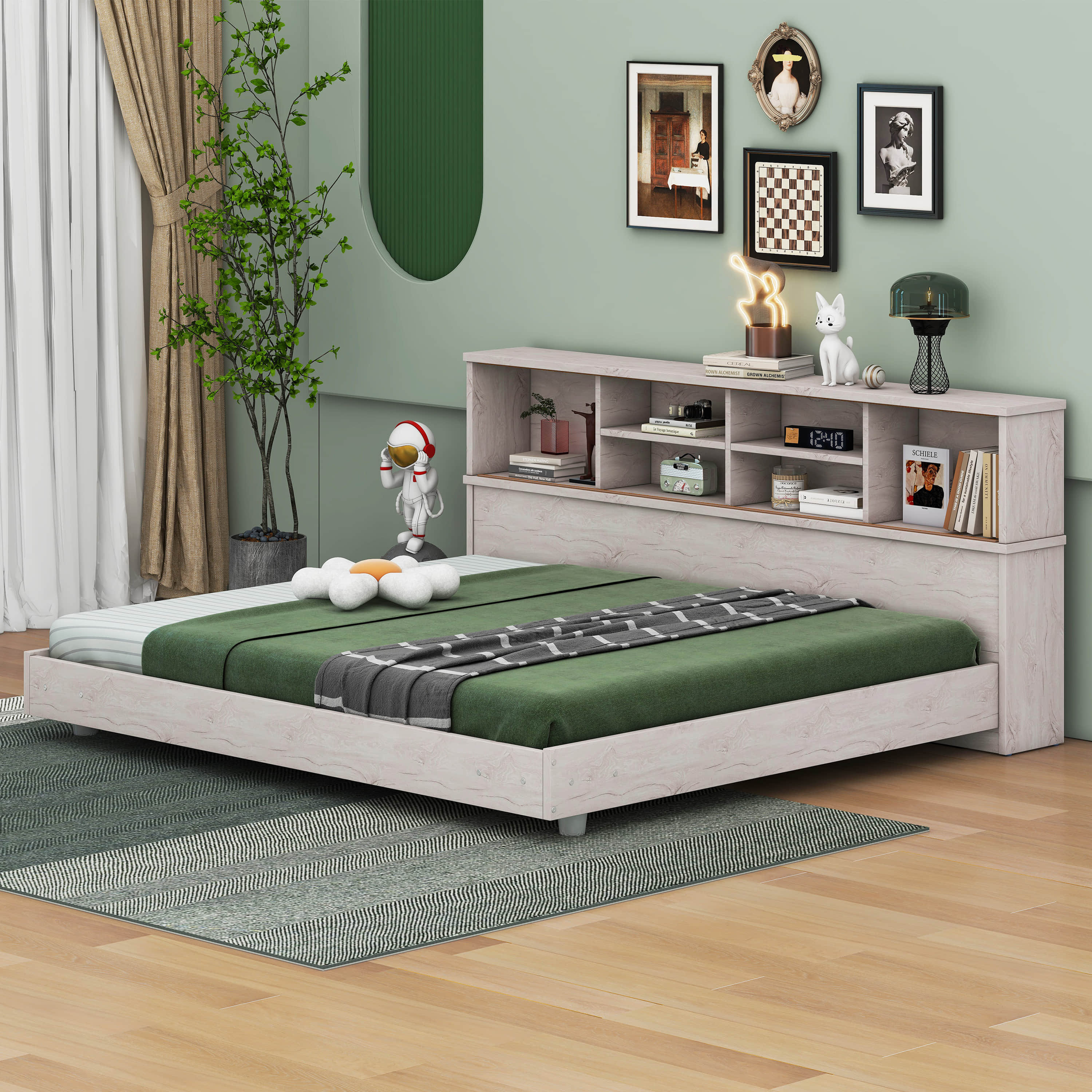 Gracie Oaks Uziah Bookcase Storage Bed | Wayfair