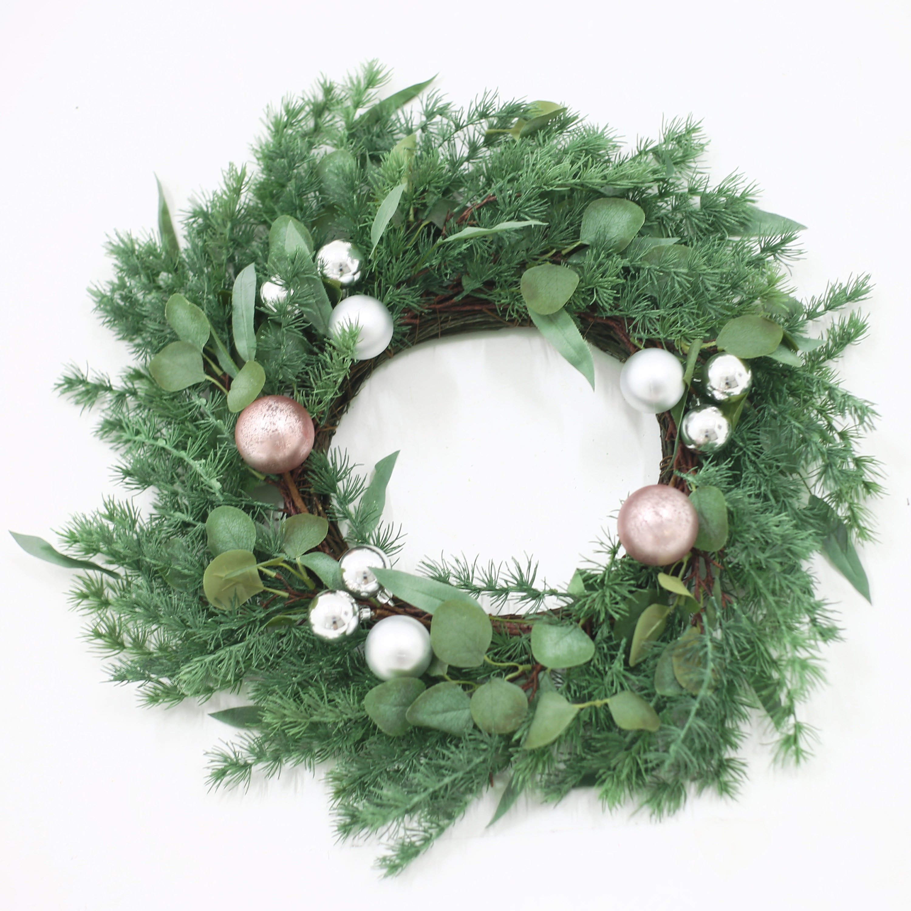 House of Hampton® 26" PINENEEDLE WREATH WITH BALL | Wayfair