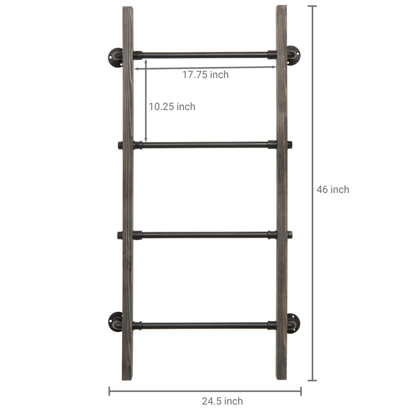 17 Stories Industrial Pipe Wall-Mounted Towel Ladder Rack & Reviews ...