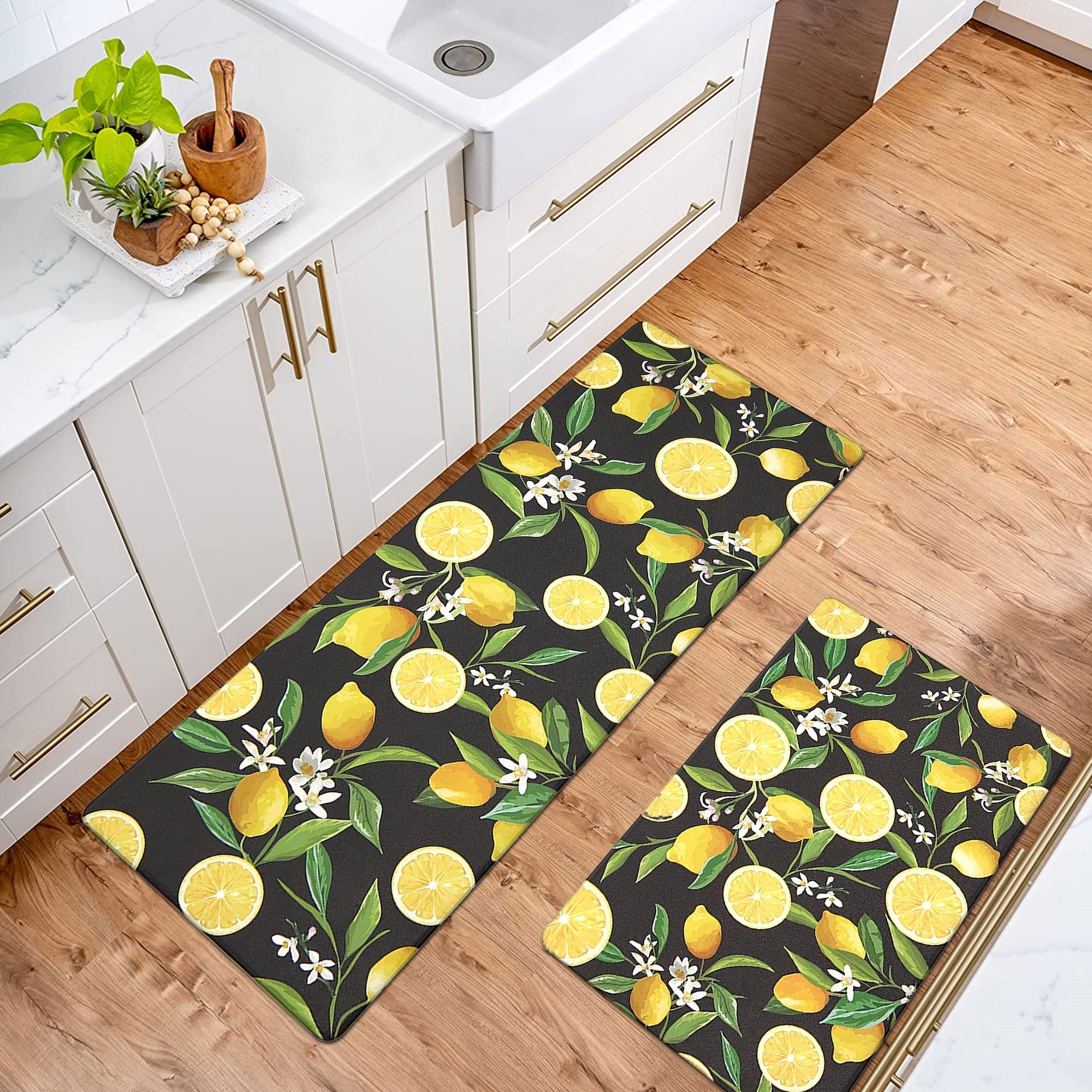 East Urban Home Anti-Fatigue Non-Skid Waterproof Kitchen Mat (Set of 2 ...