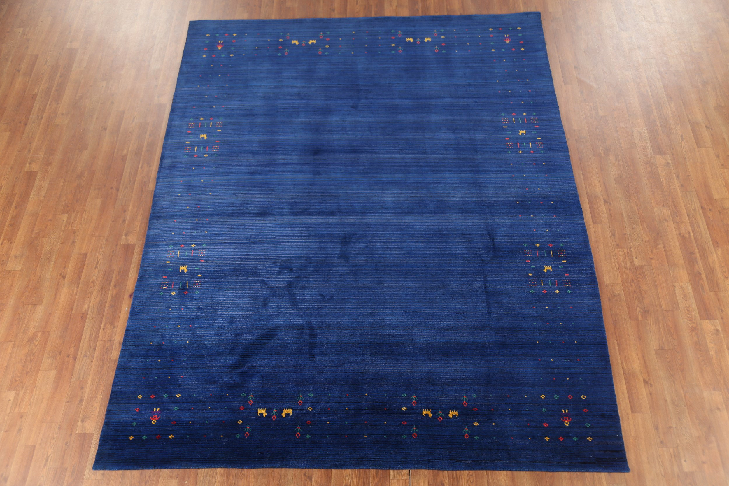Isabelline Blue Tribal Gabbeh Indian Area Rug 8x9 | Wayfair