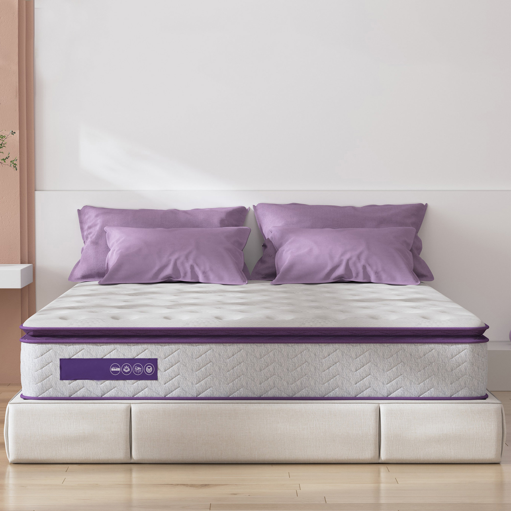 Alwyn Home 10 Inch Pillow Top Cooling Memory Foam Medium Firm Mattress ...