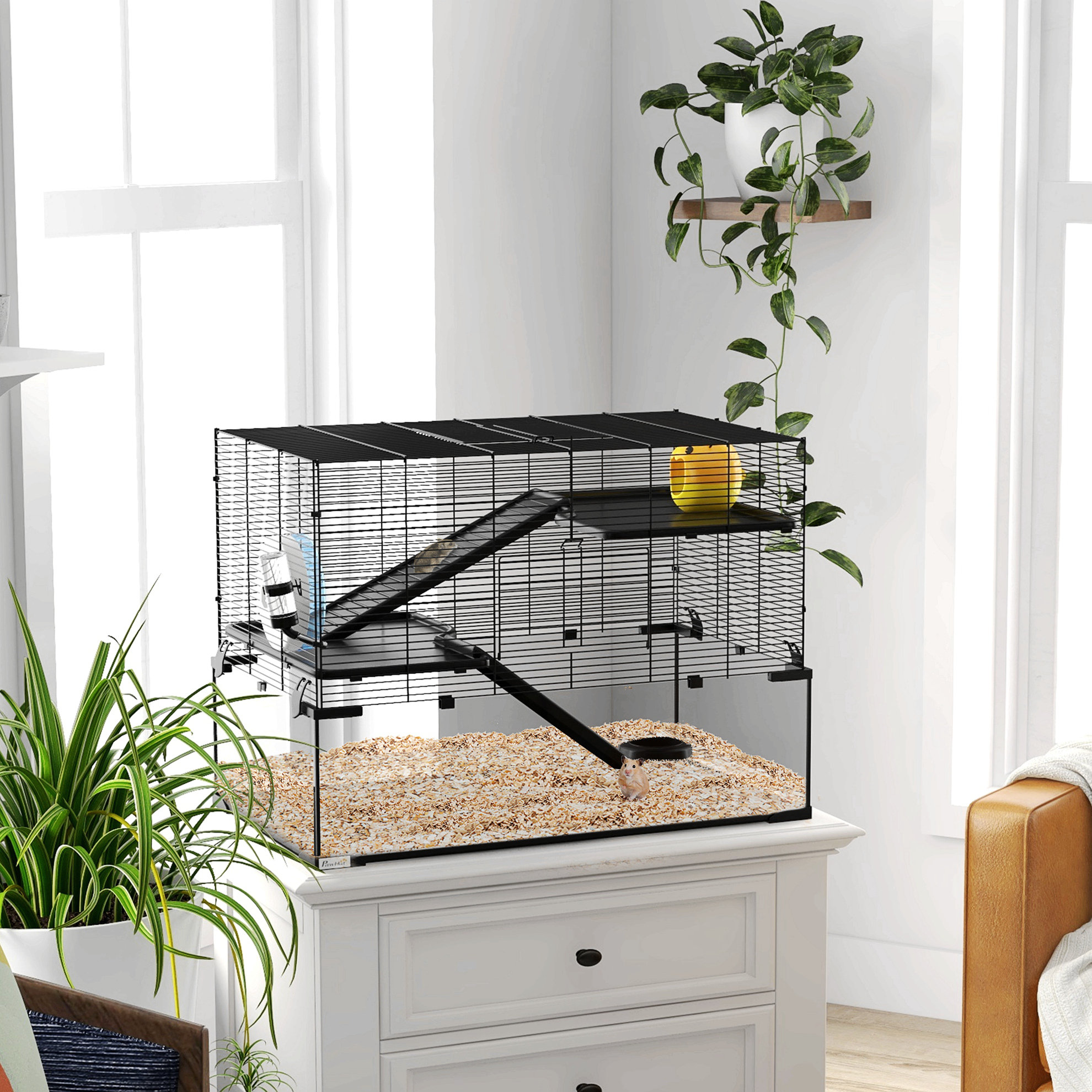 Tucker Murphy Pet™ Hamster Cage, 31" Gerbil Cage With Glass Basin ...