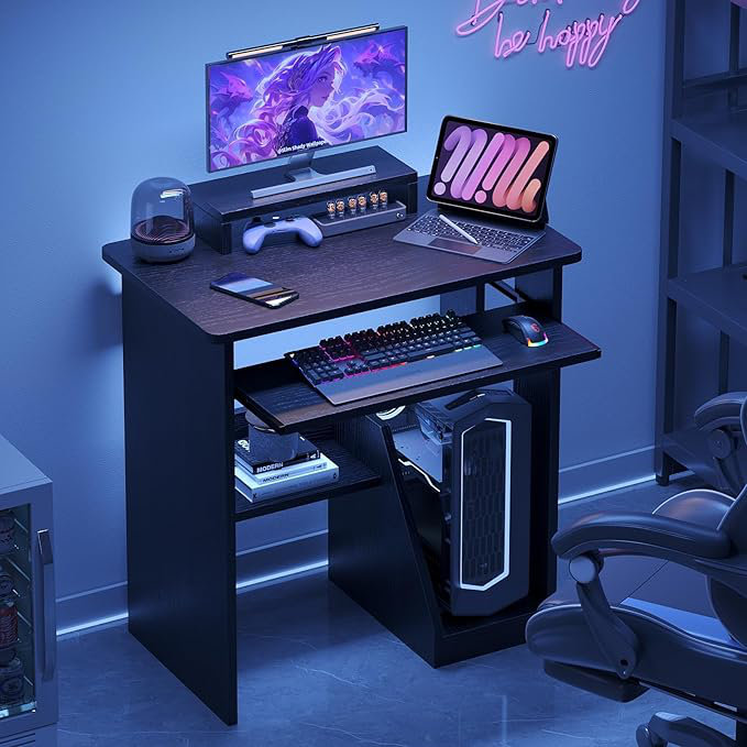 Ebern Designs Petit bureau pour ordinateur portable avec tablettes de ...