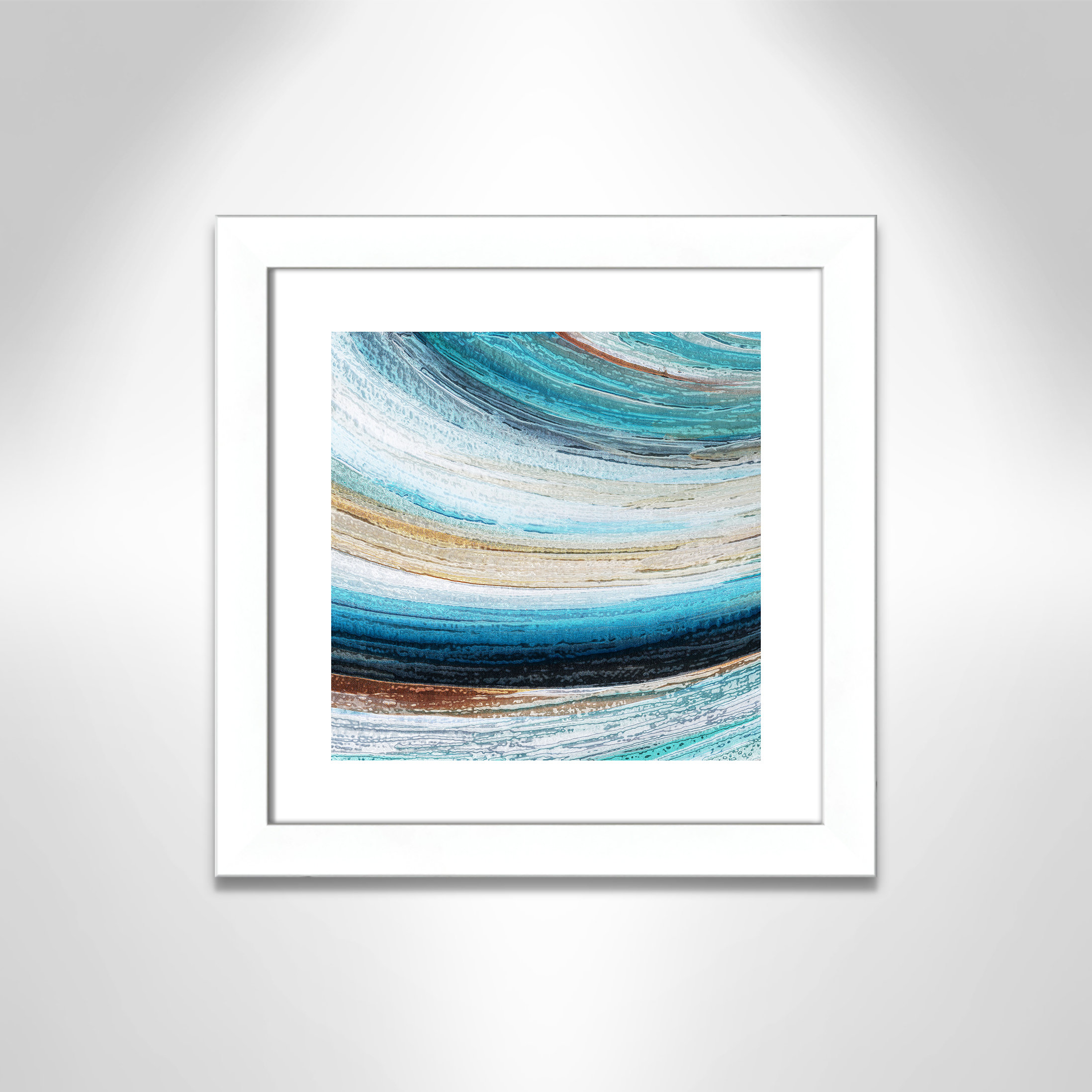 Casa Fine Arts Modern Agate Aqua Wave - Picture Frame Print - Wayfair ...