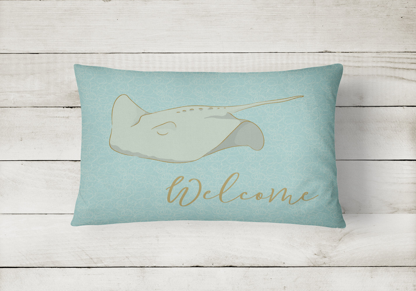 Caroline's Treasures Sting Ray Welcome Indoor/Outdoor Throw Pillow ...