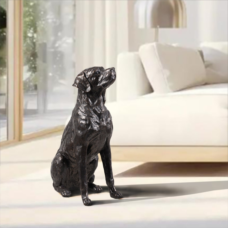 Hi-Line Gift Ltd. Bronze Sitting Labrador Life Size Resin Home Decor ...