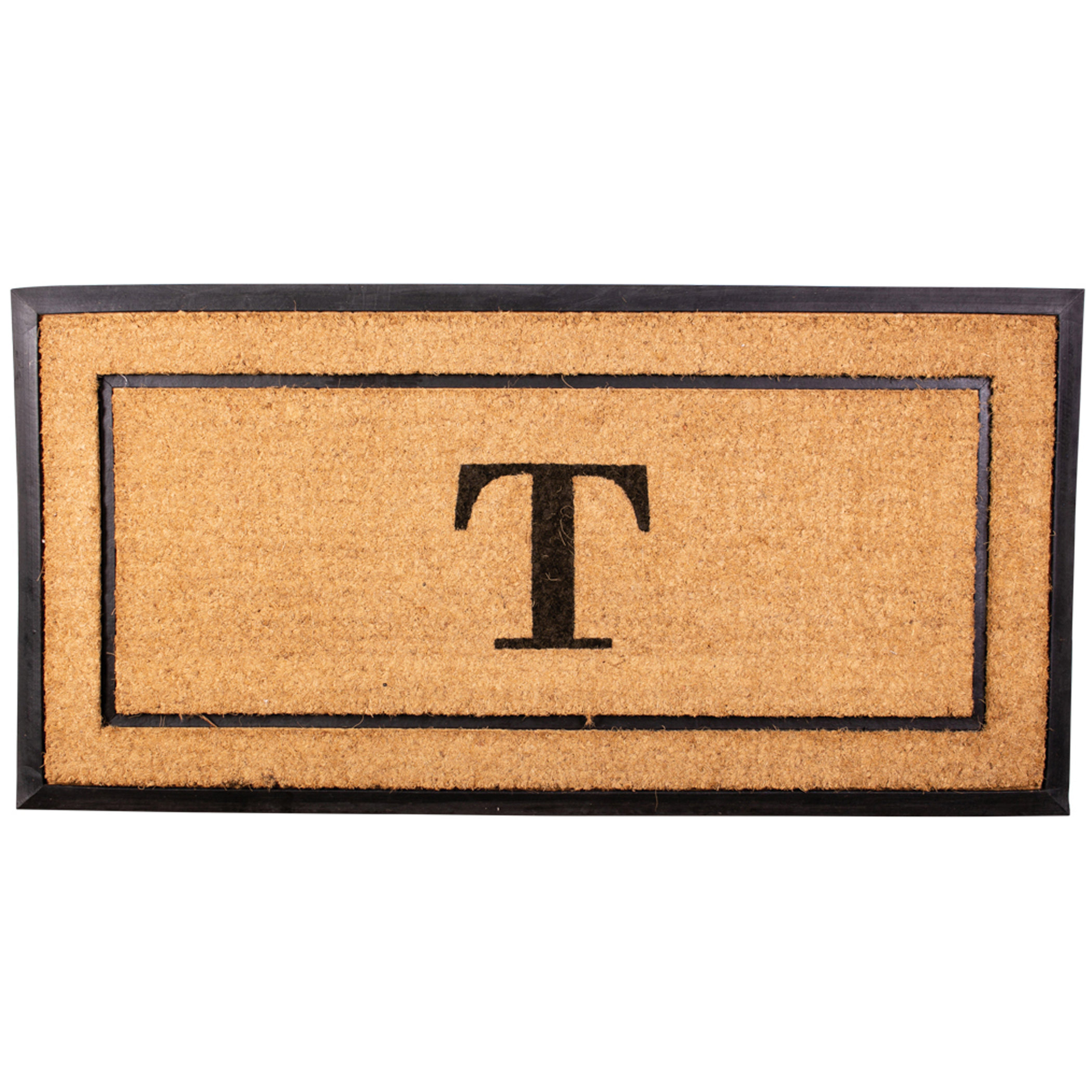 Gracie Oaks 24"X48" T Alphabet Door Mat - Narrow Border | Wayfair