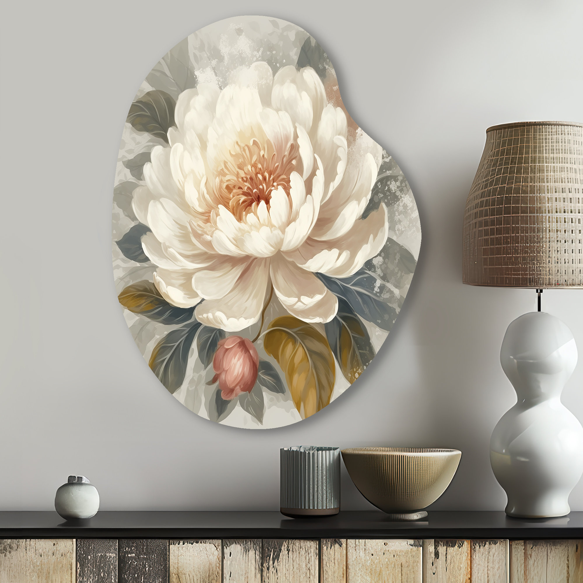Lark Manor™ Necaise - Peonies Pear Shape Irregular Metal Wall Decor ...