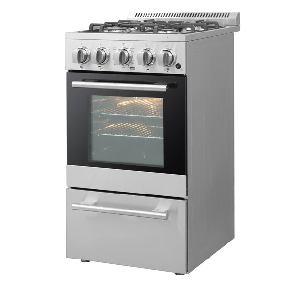 Forno Lamazze 20-inch Gas Range, 4 Sealed Burners, 21.200 BTU, 2.05 cu ...