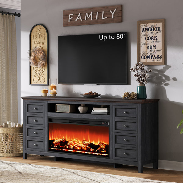 Alcott Hill® 70" Fireplace TV Stand with 4 Drawers | Wayfair
