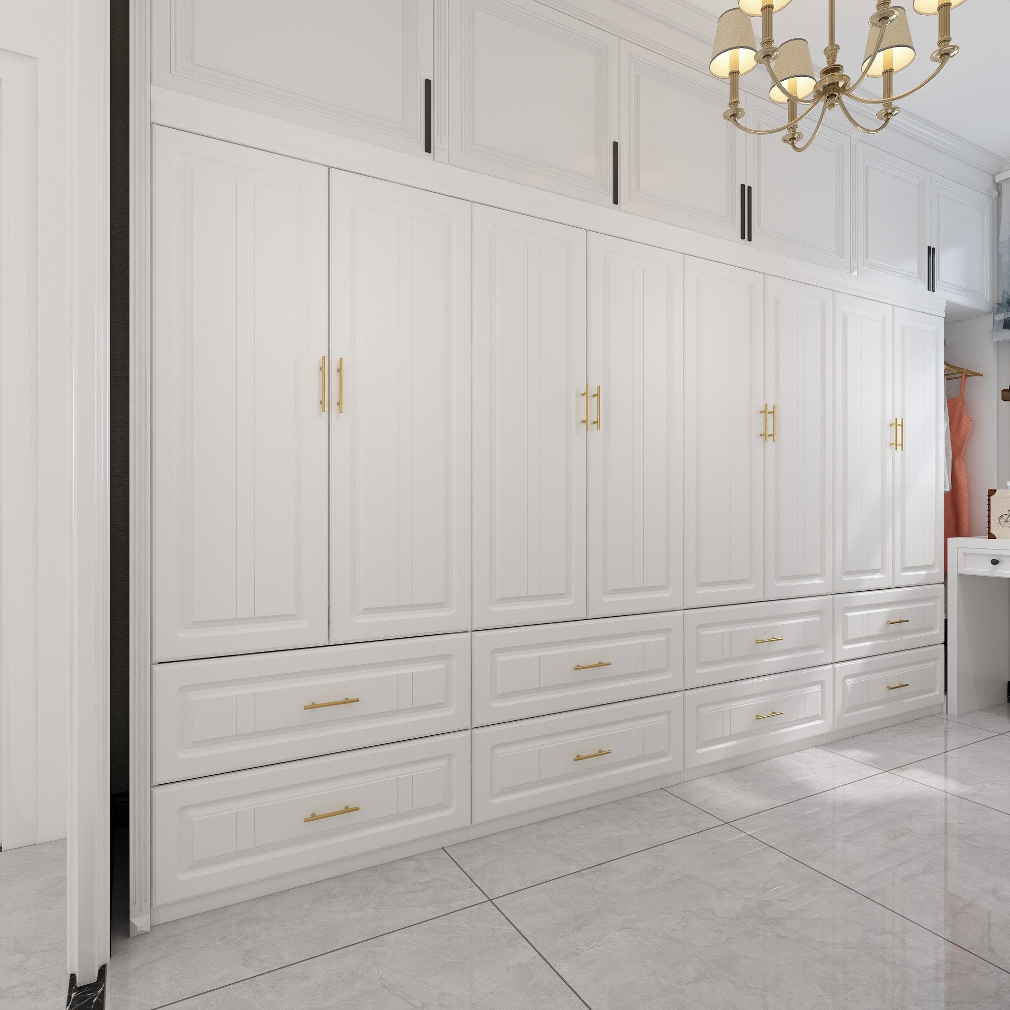 Everly Quinn Descoteaux Large Combination Freestanding Armoire With 8 ...