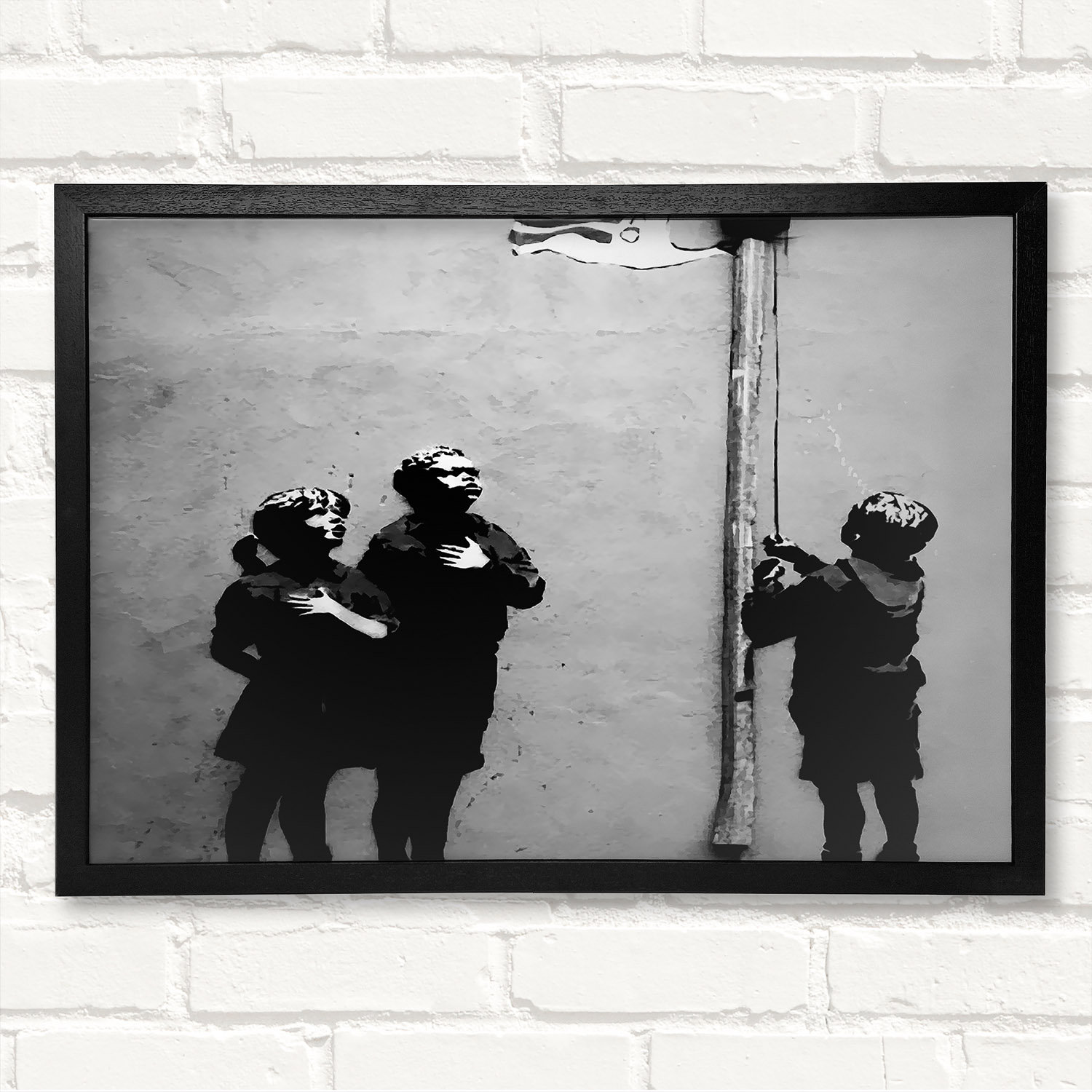 Ophelia & Co. Homage To The Tesco Flag B N W Framed Print | Wayfair.co.uk