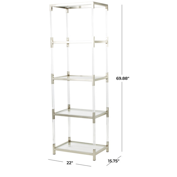 Mercer41 Nichalaus Acrylic Plastic Cube Shaped Storage Clear Shelving ...