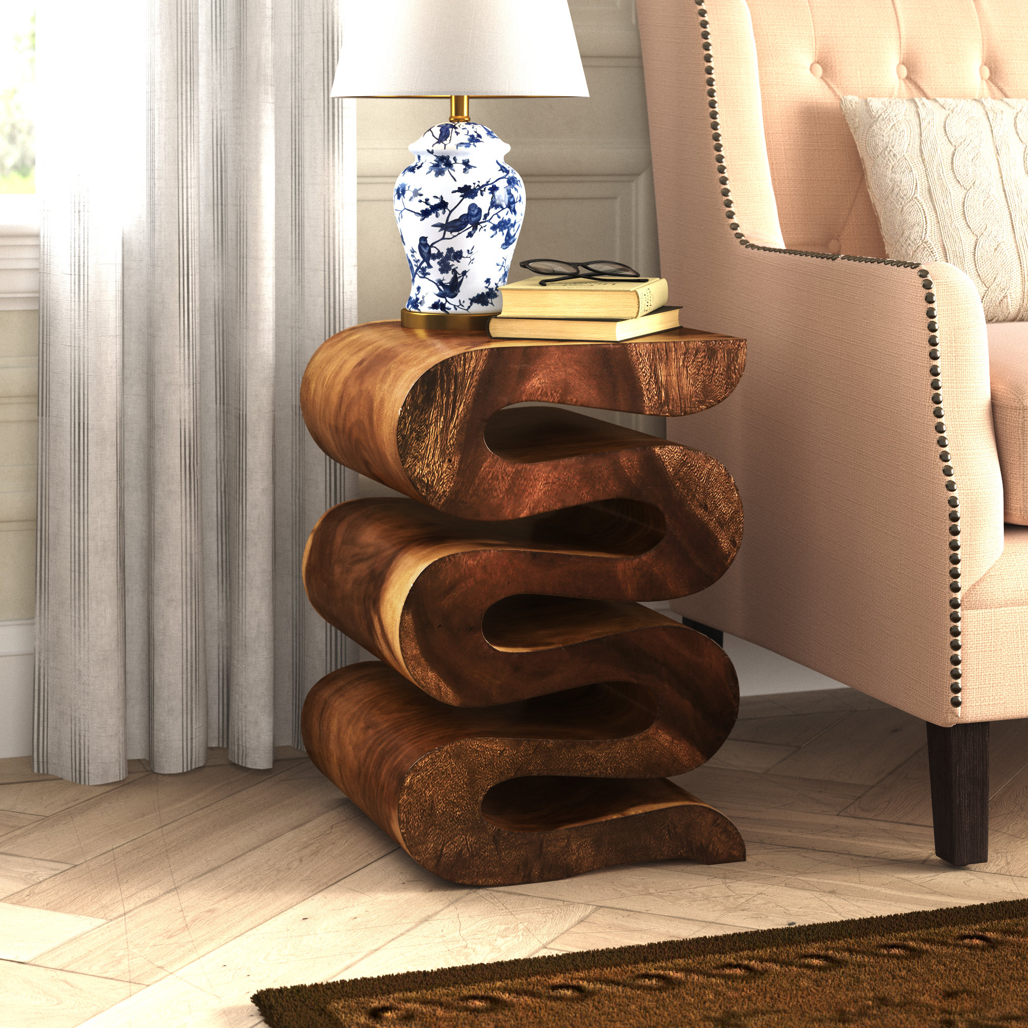 Foundry Select Raechell Solid Wood Abstract End Table & Reviews | Wayfair