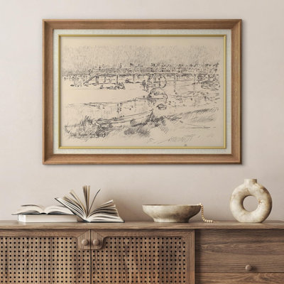 IDEA4WALL Sketch Church French Country Nature Landscape Illustrations ...