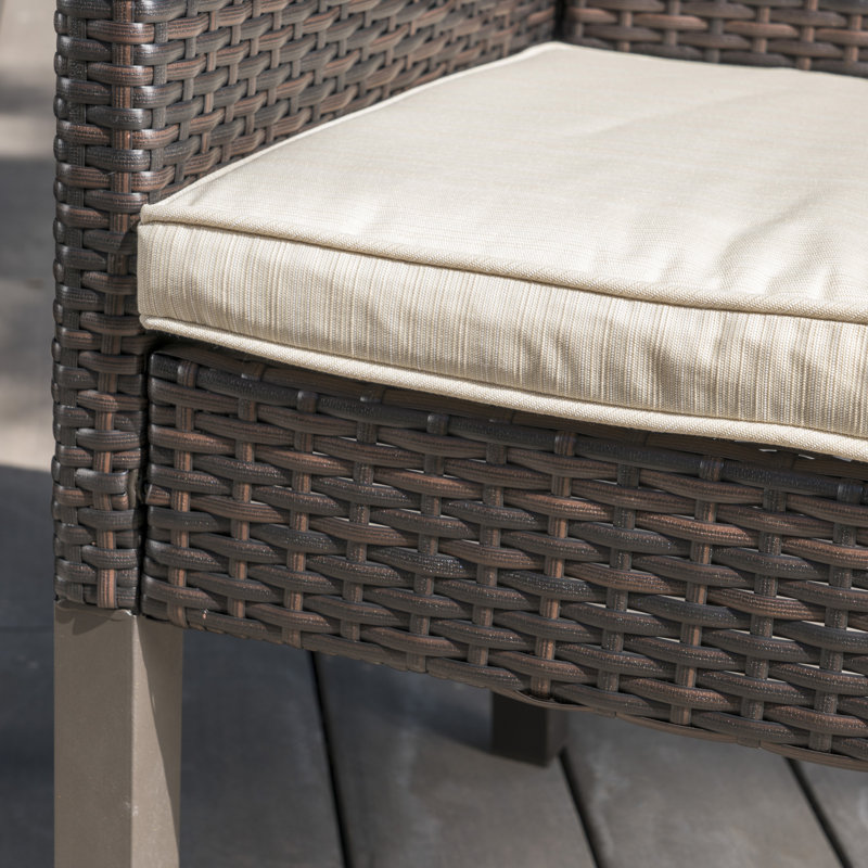 Winston Porter Amarveer All Weather Wicker Dining Armchair with Cushion ...