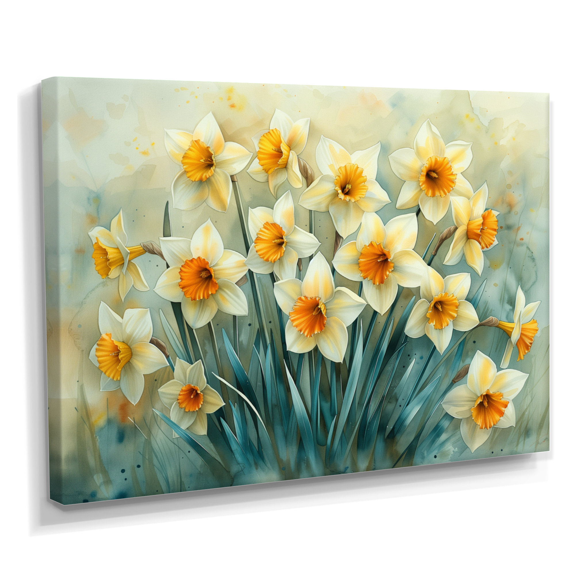 Design Art White Yellow Garden Of Dreams Daffodils - Daffodils Wall ...