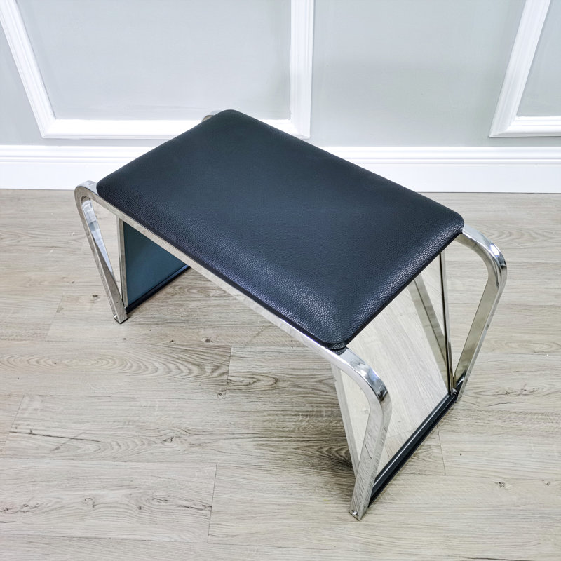 Ivy Bronx Padded Shoe Fitting Bench with Mirrors | Wayfair