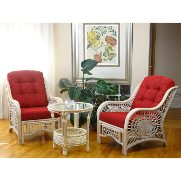 Bay Isle Home Zooey 2 Piece Malibu Living Chairs Natural Rattan Wicker ...