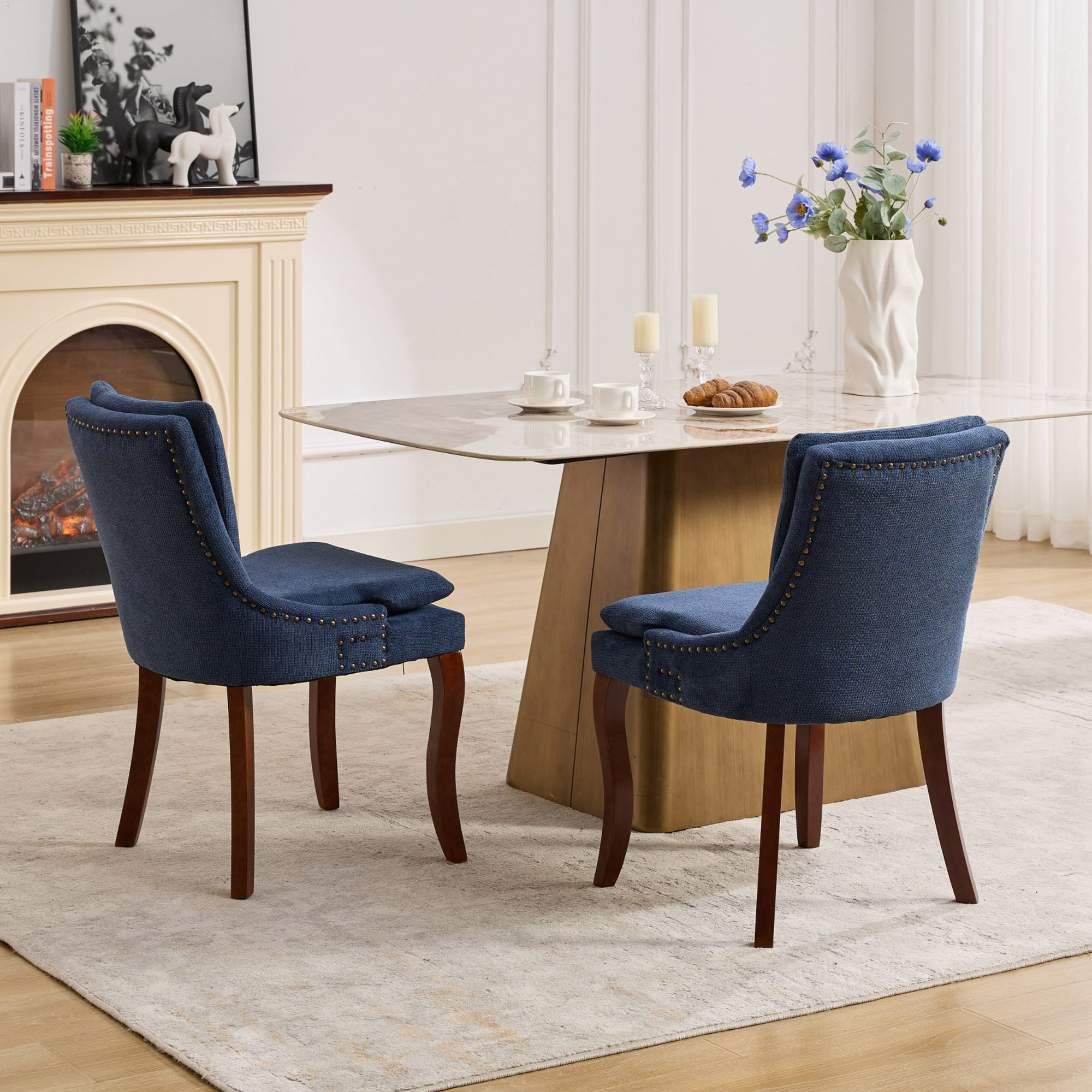 Lark Manor Modern Dining Chairs Set Of 2,Double-Layer Cushioned ...