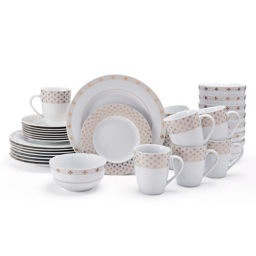 Mikasa Modern Petals 32-Piece Porcelain Dinnerware Set, Service for 8 ...