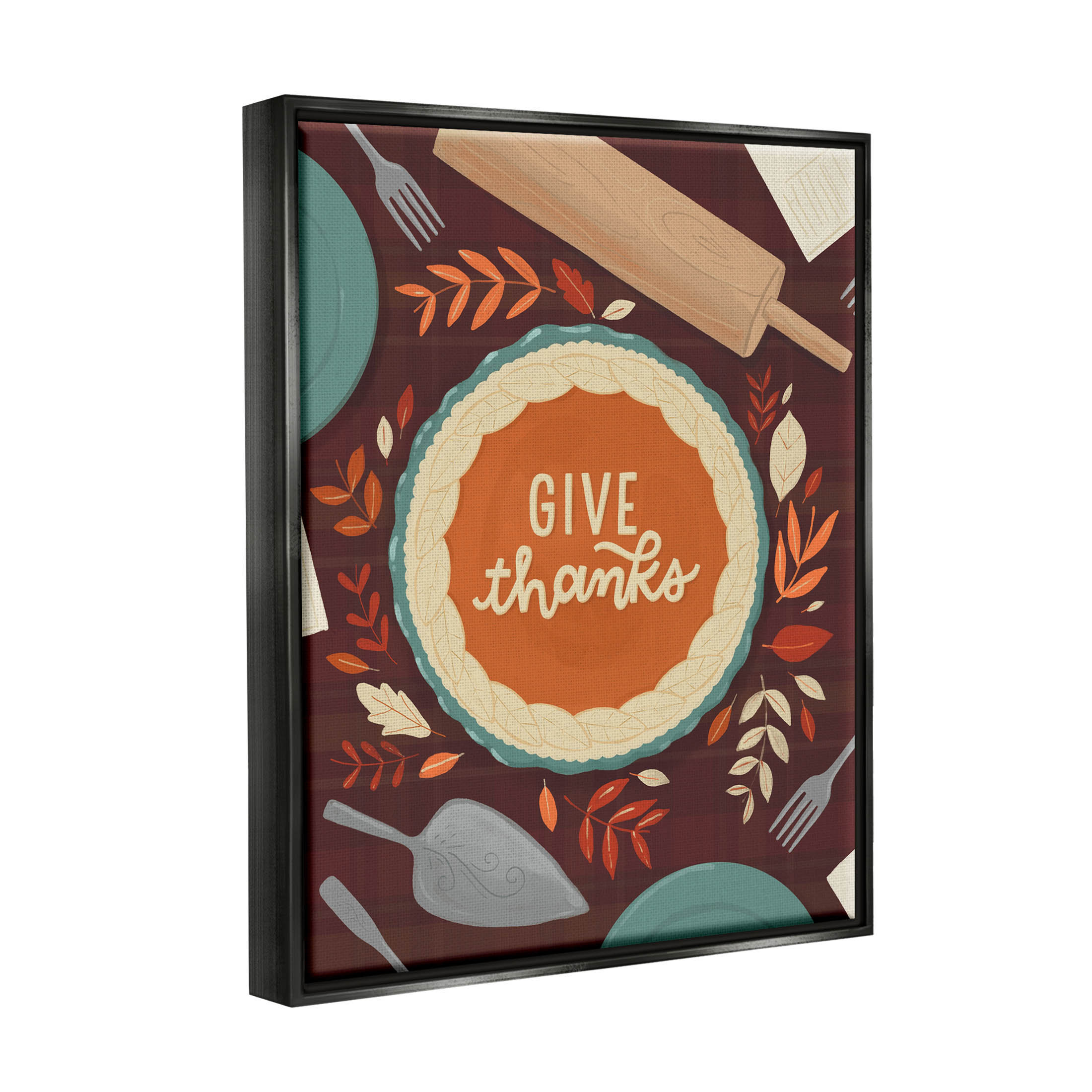 Red Barrel Studio® Give Thanks Kitchen Utensils - Floater Frame Graphic ...
