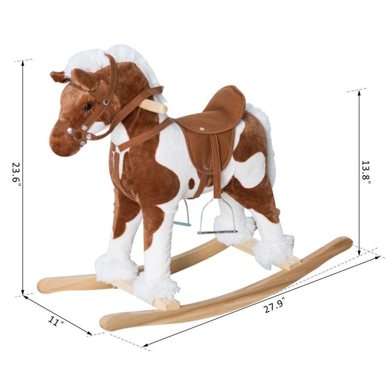 Qaba Plush Ride On Rocking Horse & Reviews | Wayfair