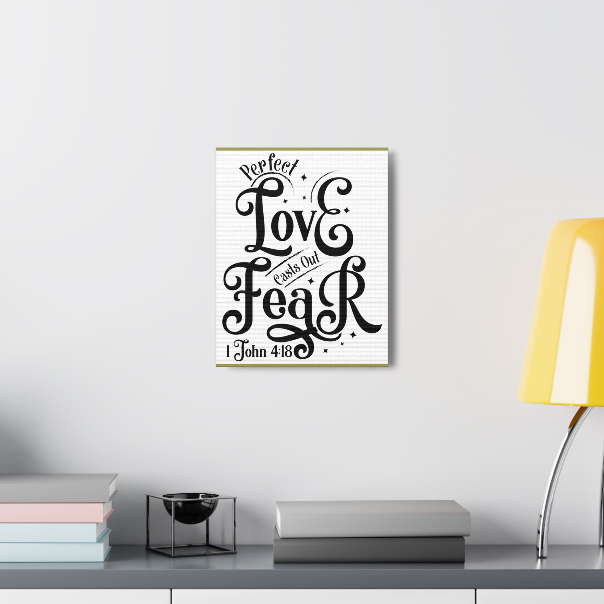 Trinx 1 John 4:18 Perfect Love Casts Out Fear Bible Verse Canvas ...