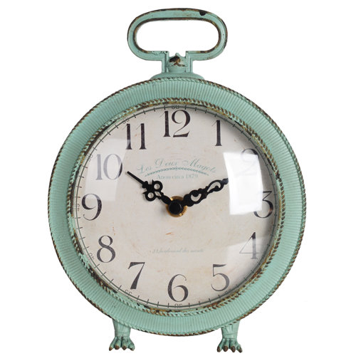 Ophelia & Co. Analog Quartz Tabletop Clock in Turquoise & Reviews | Wayfair