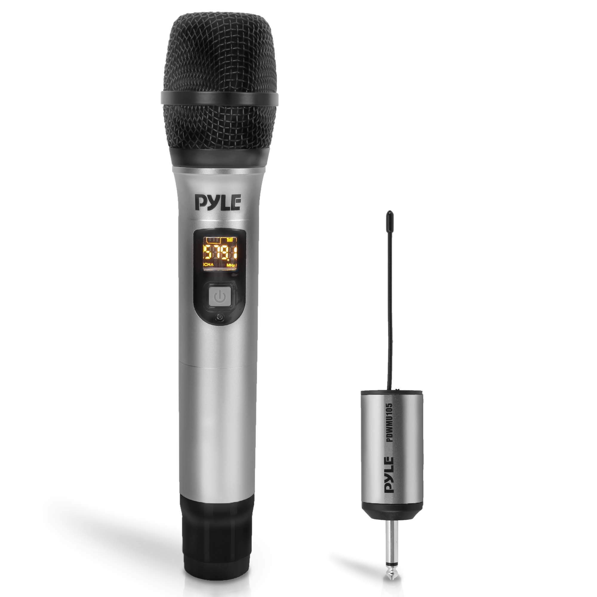 PYLE Portable UHF Wireless Microphone System - Professional Battery ...