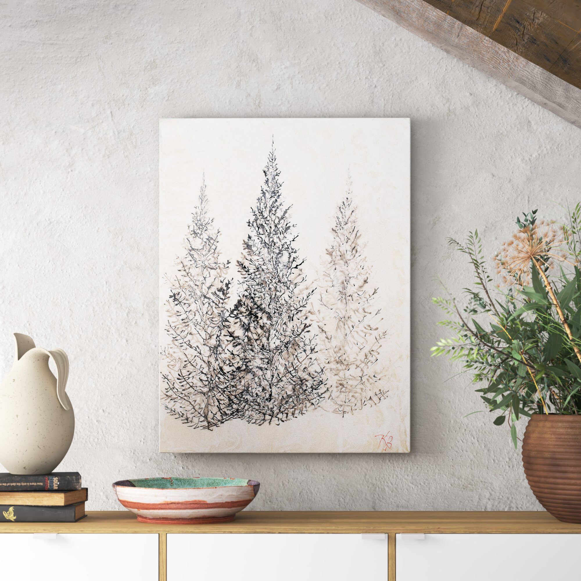 Loon Peak® Monoscape I by Karen Biery - Wrapped Canvas Painting Print ...